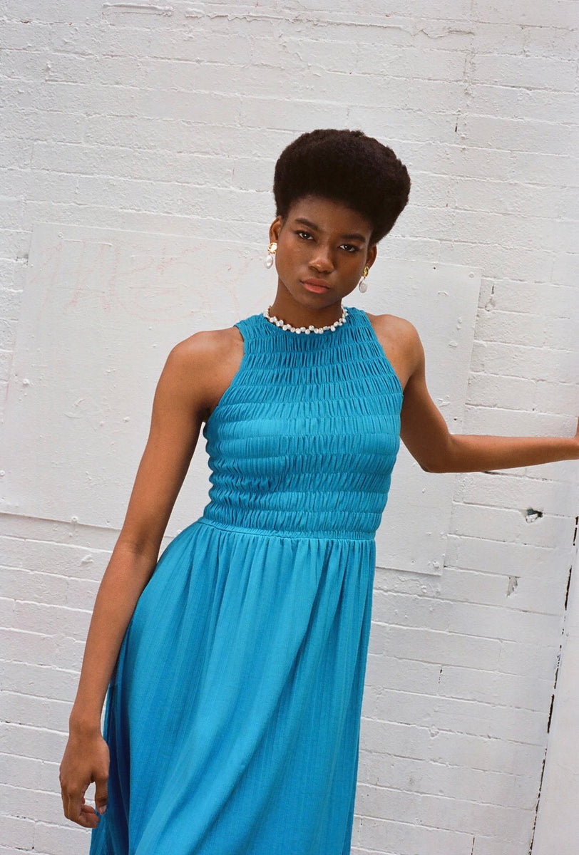 Flor Dress - Ocean – Purr Clothing Calgary