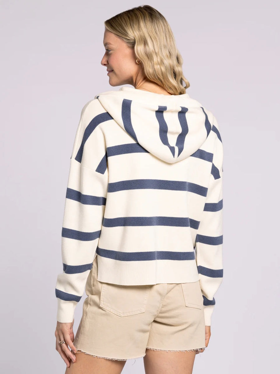 Brighton Top - White/Blue – Purr Clothing Calgary