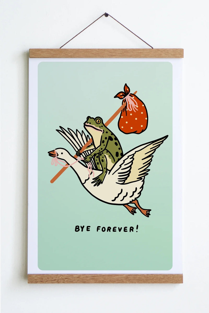Bye Forever (Goose Ride) Print - Green Gradient – Purr Clothing Calgary
